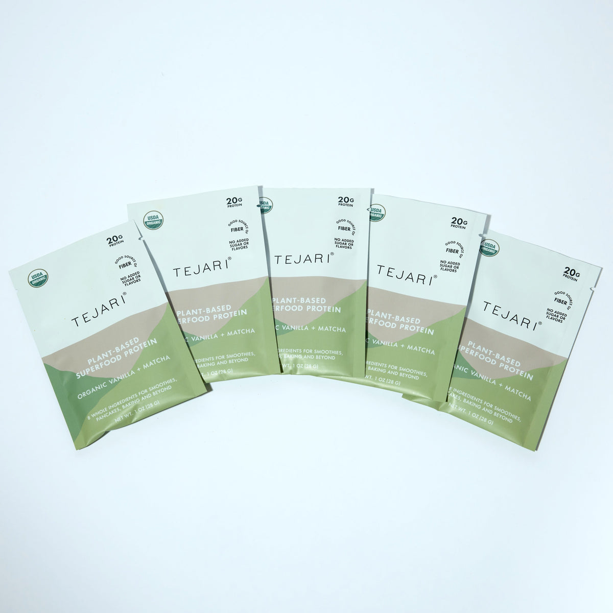 Organic Vanilla + Matcha Sachets | 20g Plant-Based Protein | Tejari ...